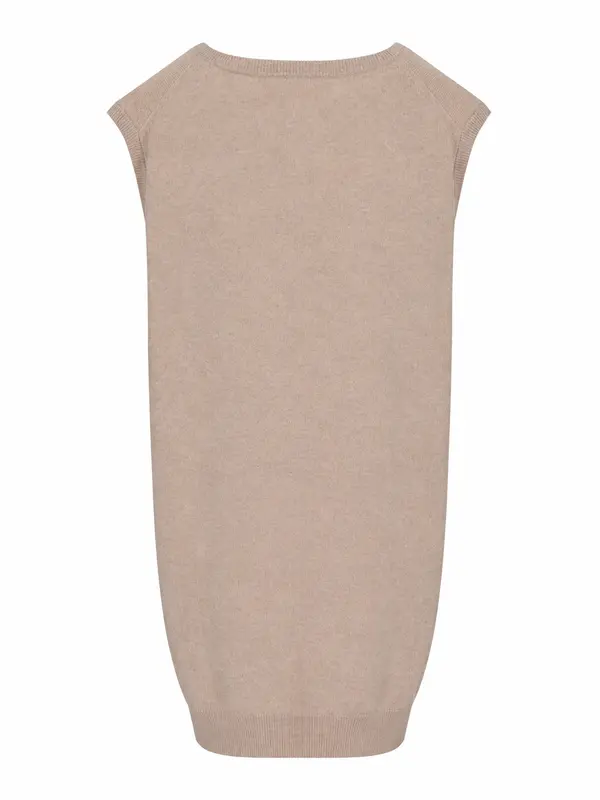LA ROSE Oversized V-neck Vest - Sabbia