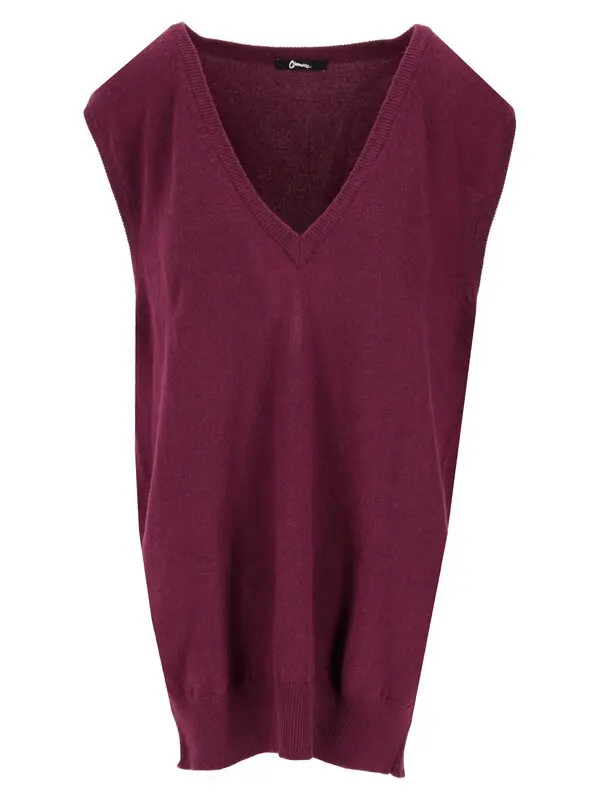 LA ROSE Knitwear Gilet Oversize Vino
