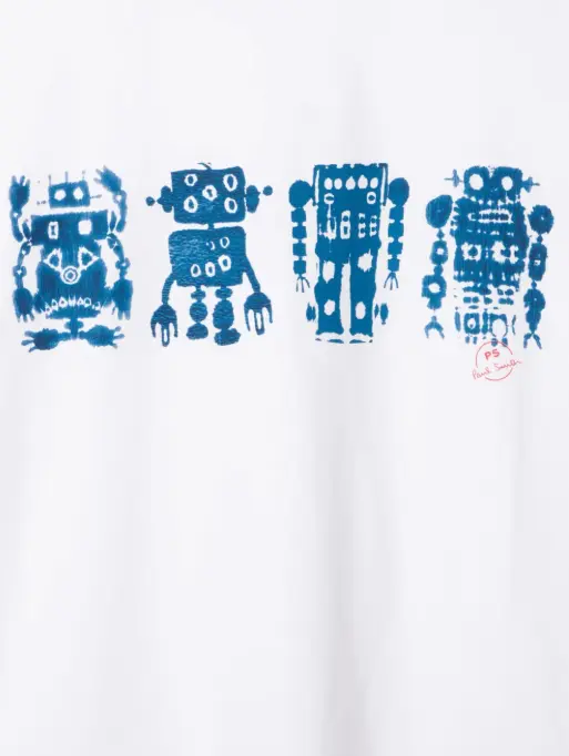 Paul Smith Robot Print Slim Fit T-shirt - White