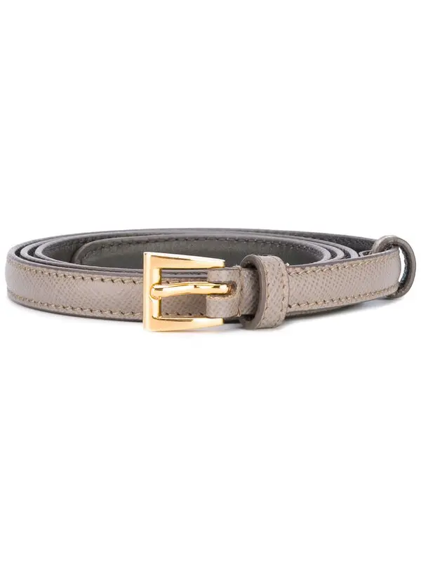 Prada Belt Clay 1 Cm Saffiano Argilla - Grey