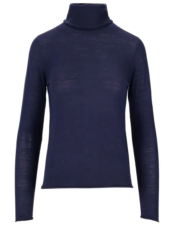 LA ROSE Sottomettimi Fitted Roll Neck Top - Blu