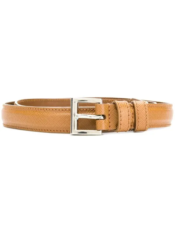 Prada Square Buckle Belt - Beige