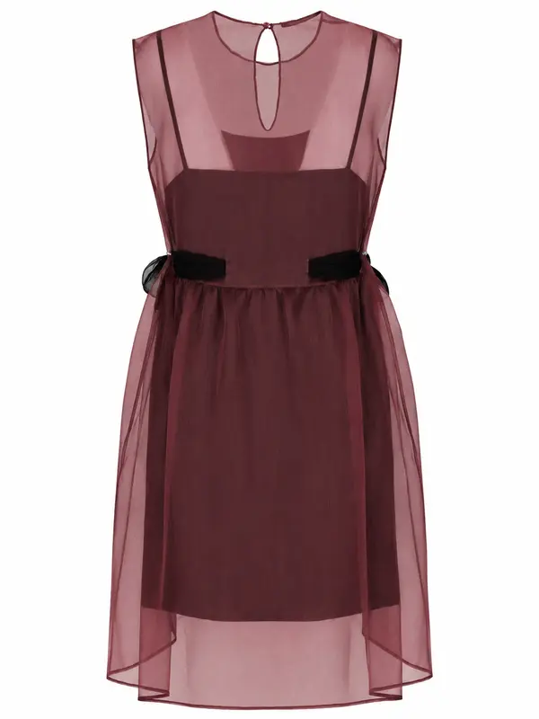 LA ROSE Sleeveless Dress With Sash Detail