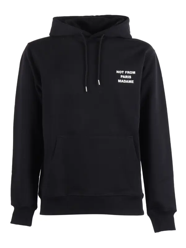 DR�LE DE MONSIEUR Drôle De Monsieur Black Bold Slogan Hoodie