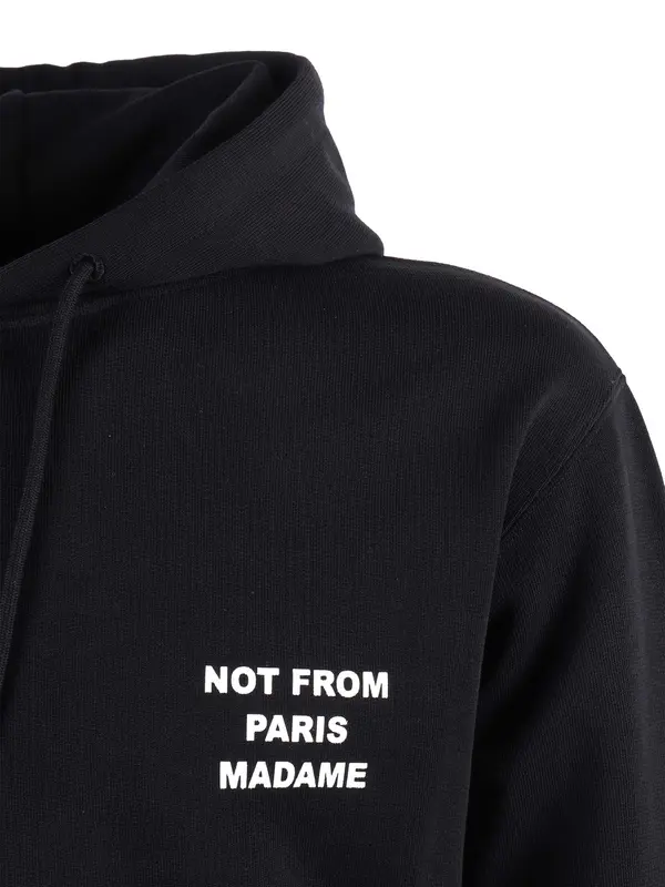 DR�LE DE MONSIEUR Drôle De Monsieur Black Bold Slogan Hoodie