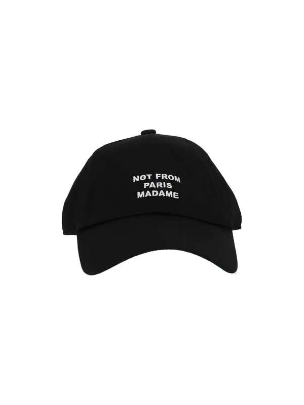 DR�LE DE MONSIEUR Drôle De Monsieur Black Baseball Cap With Slogan - Red