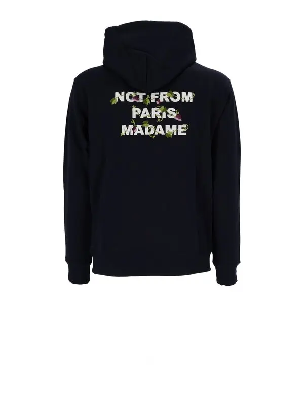 DR�LE DE MONSIEUR Dr Le De Monsieur Navy Vine Embroidered Slogan Hoodie