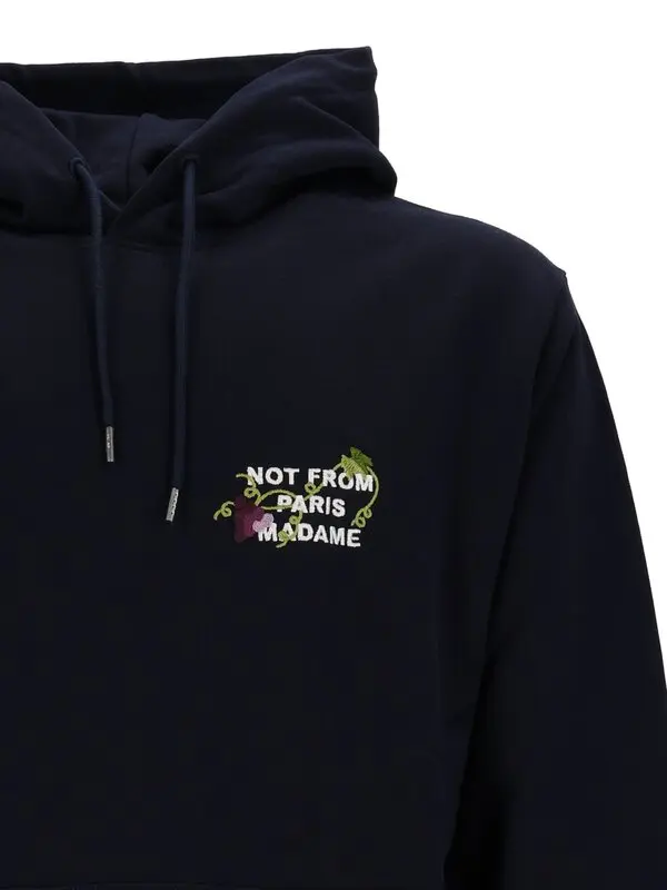 DR�LE DE MONSIEUR Dr Le De Monsieur Navy Vine Embroidered Slogan Hoodie