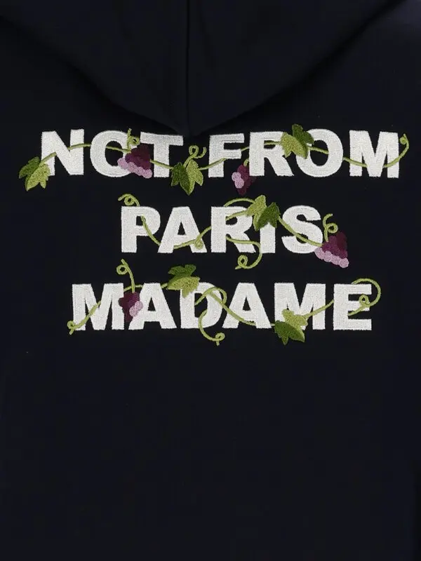 DR�LE DE MONSIEUR Dr Le De Monsieur Navy Vine Embroidered Slogan Hoodie