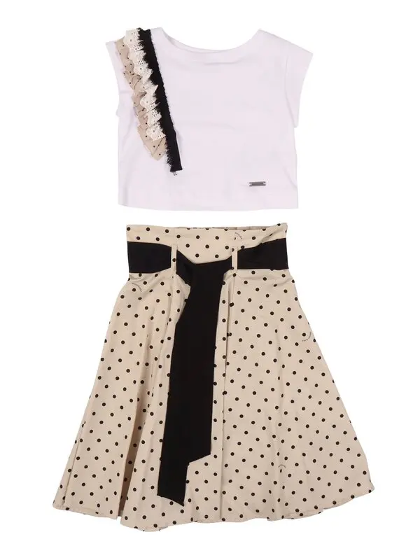 Monnalisa Set Gonna E Top Pois Pope