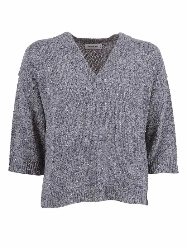 KANGRA Pull Paillettes Manica Al Gomito