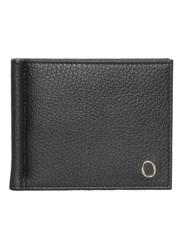 CLAUDIO ORCIANI Leather Wallet With Silver Finish Logo Detail