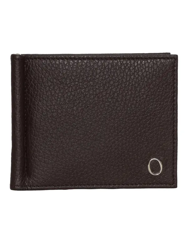 CLAUDIO ORCIANI Textured Leather Wallet With Silver-finish Clip