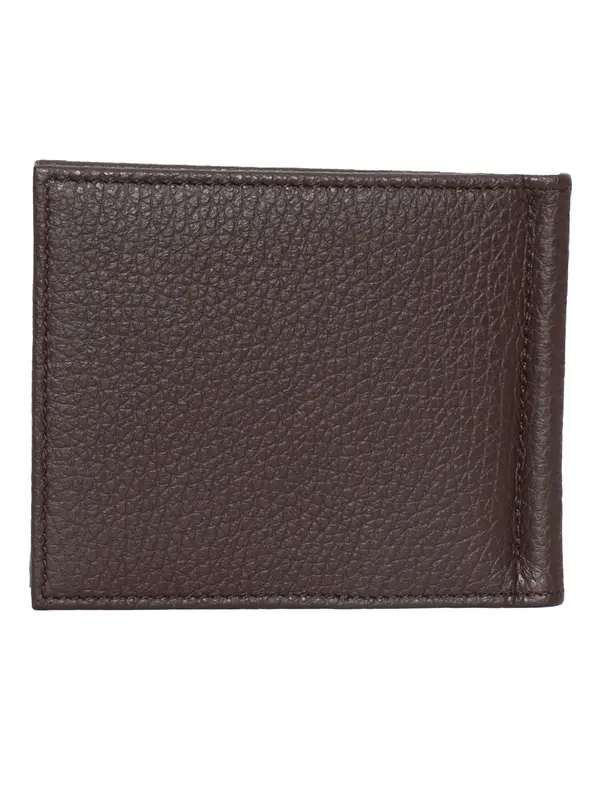 CLAUDIO ORCIANI Textured Leather Wallet With Silver-finish Clip