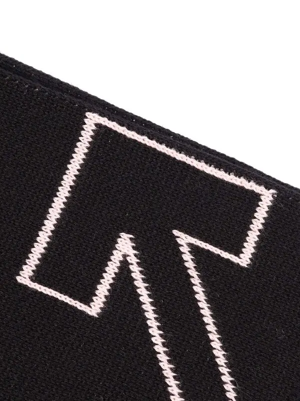 Off-White Type Logo Scarf Black Soft Pink