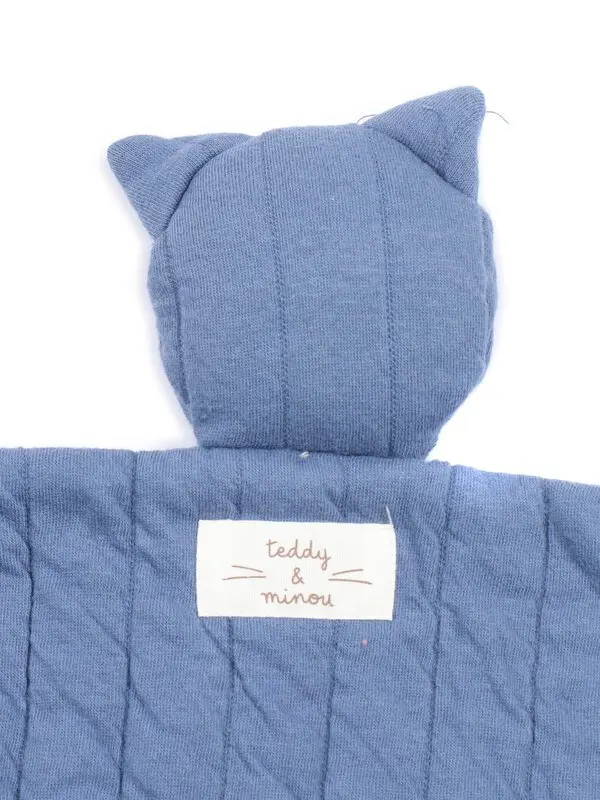 TEDDY & MINOU Blue Quilted Cat Comforter