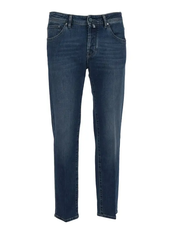 Jacob Cohen Pant5 Pkt Cropped Slim Fit Scott - Blu