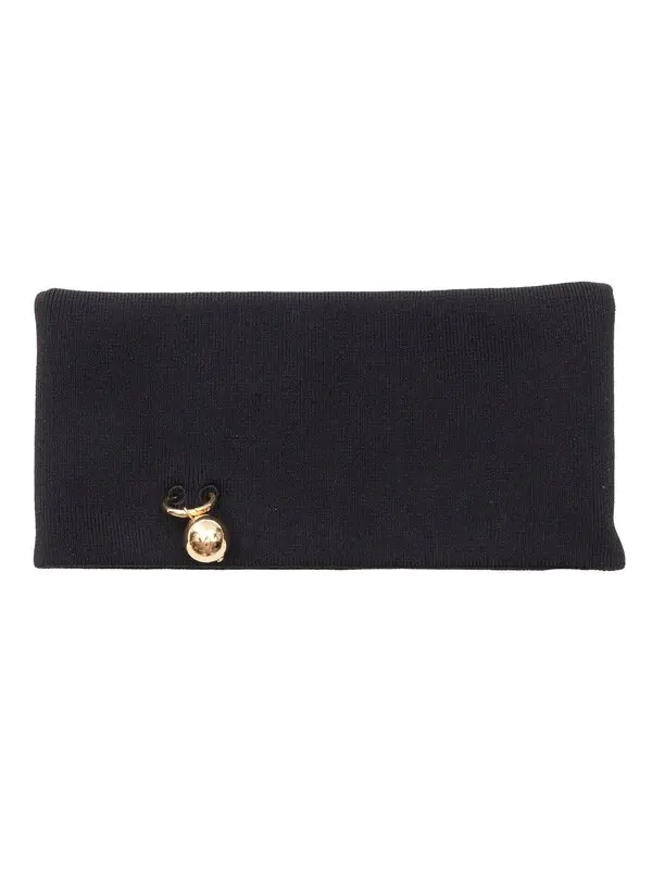Philosophy Di Lorenzo Serafini Black Knit Foulard With Pendant Detail - Red