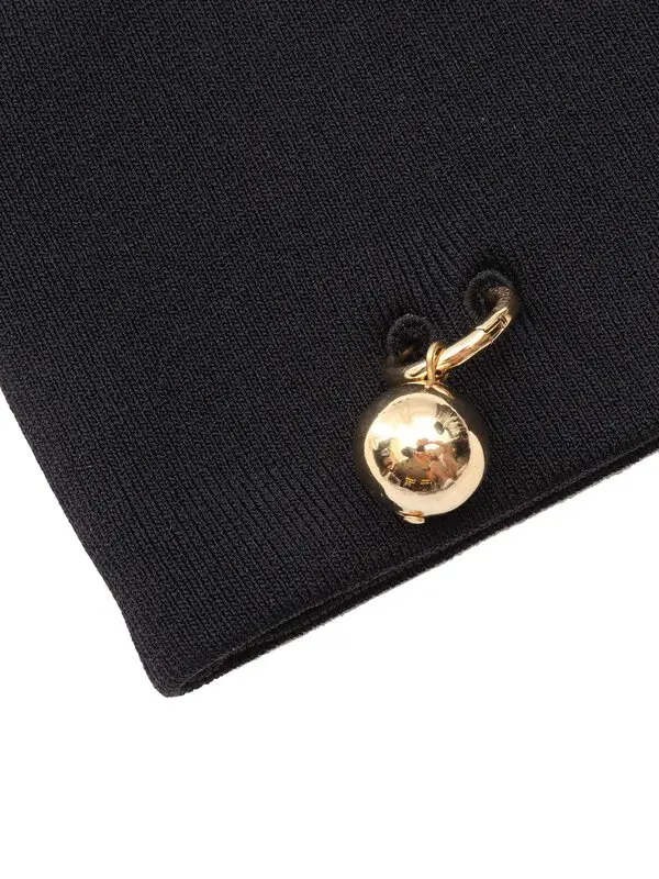 Philosophy Di Lorenzo Serafini Black Knit Foulard With Pendant Detail