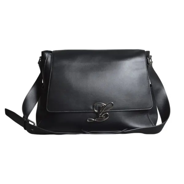 LUAR Leather Shoulder Bag With Silver Tone Clasp