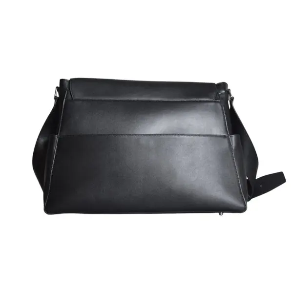 LUAR Leather Shoulder Bag With Silver Tone Clasp