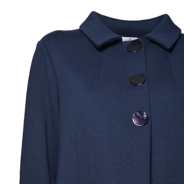 CHARLOTT Navy Button-detailed Coat