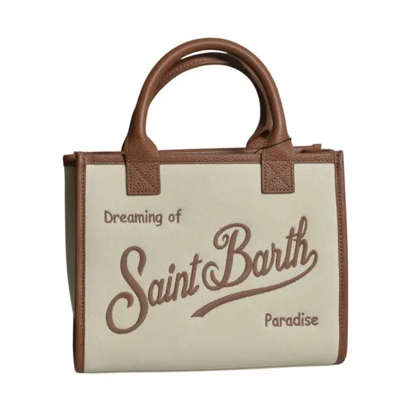 MC2 SAINT BARTH Canvas Tote Bag With Leather Trim