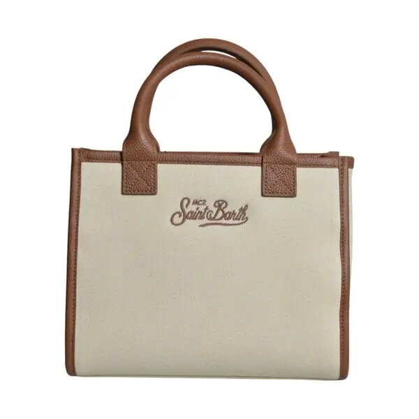 MC2 SAINT BARTH Canvas Tote Bag With Leather Trim
