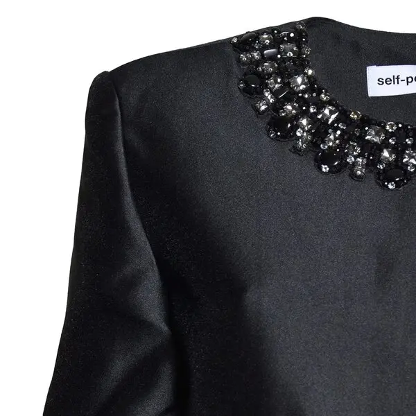 SELF-PORTRAIT Embellished Collar Cropped Jacket