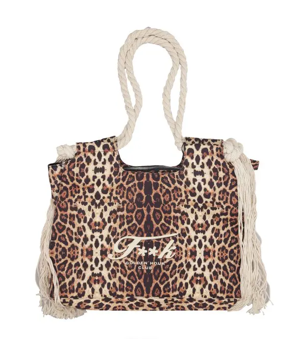 F**K PROJECT Canvas Leopard Print Tote Bag