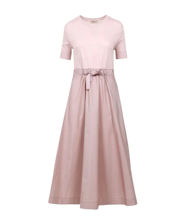 Herno Cotton And Lyocell Blend Midi Dress - Dust