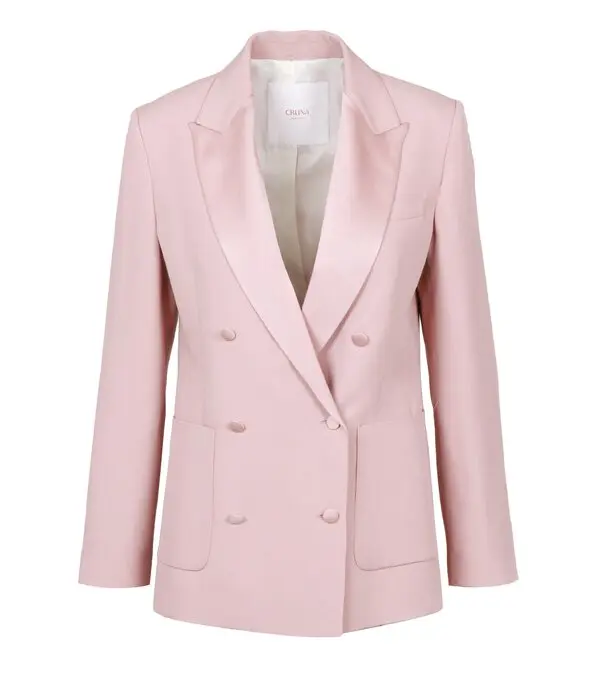 CRUNA Double-breasted Blazer With Shawl Lapel