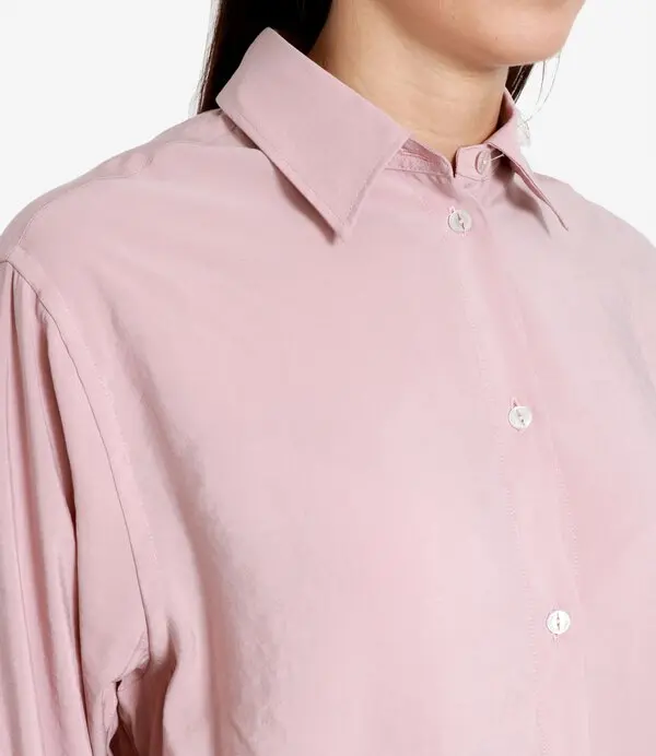 CRUNA Silk-effect Twill Shirt With Pointed Collar And Button Closure