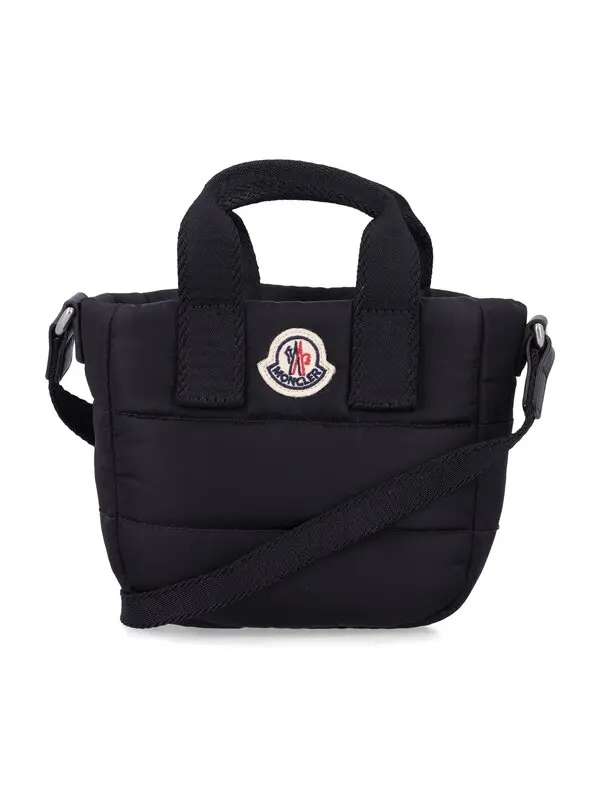 Moncler Quilted Technical Fabric Bag With Logo Patch - Nero