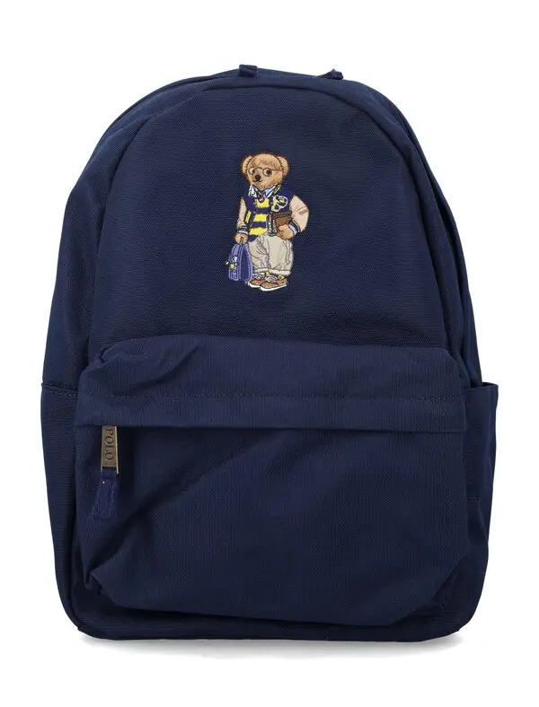Polo Ralph Lauren Backpack With Embroidered Polo Bear - Blu