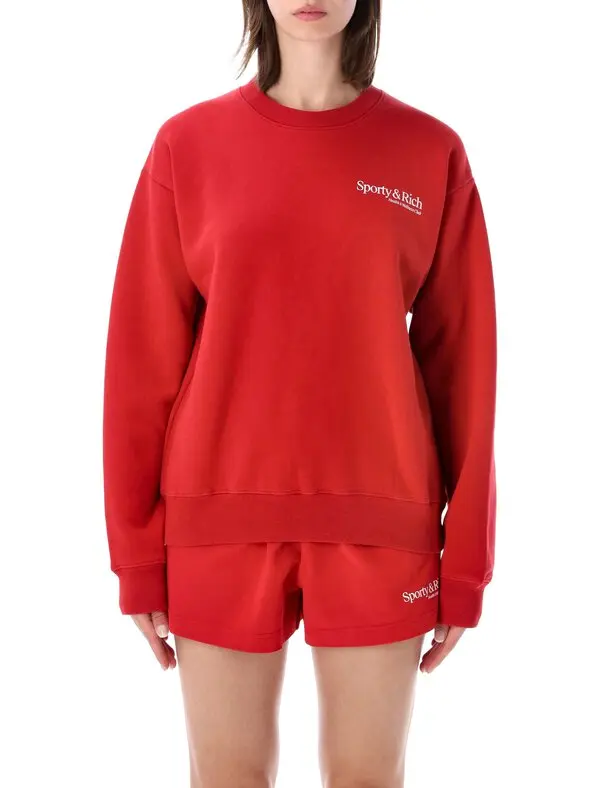 SPORTY & RICH Crewneck Sweatshirt With Graphic Print