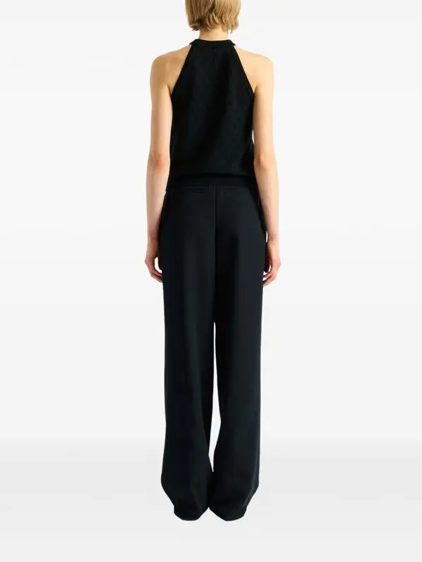 Balmain Wool Knit Top With Button Detail