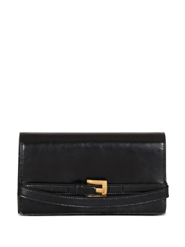 Balmain Shuffle Leather Wallet On Chain - Black