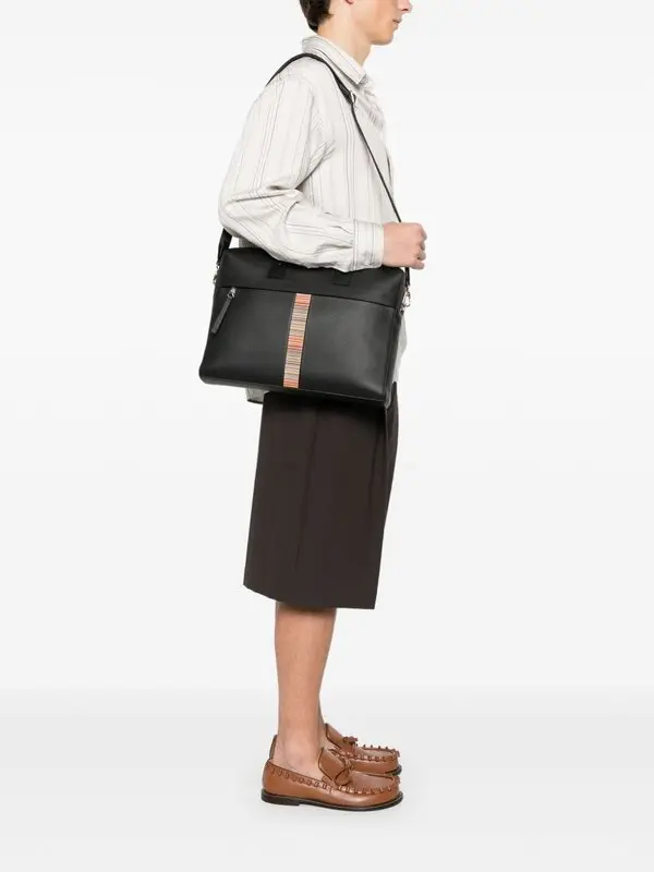 Paul Smith Signature Stripe Leather Briefcase