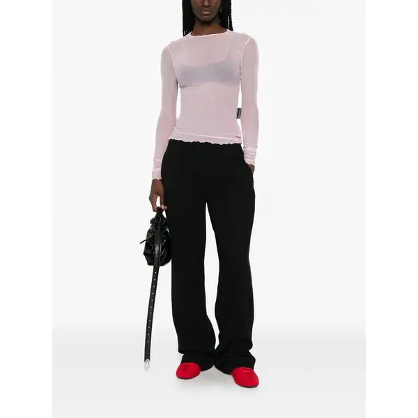 MARINE SERRE Moon Print Sheer Long Sleeve Top