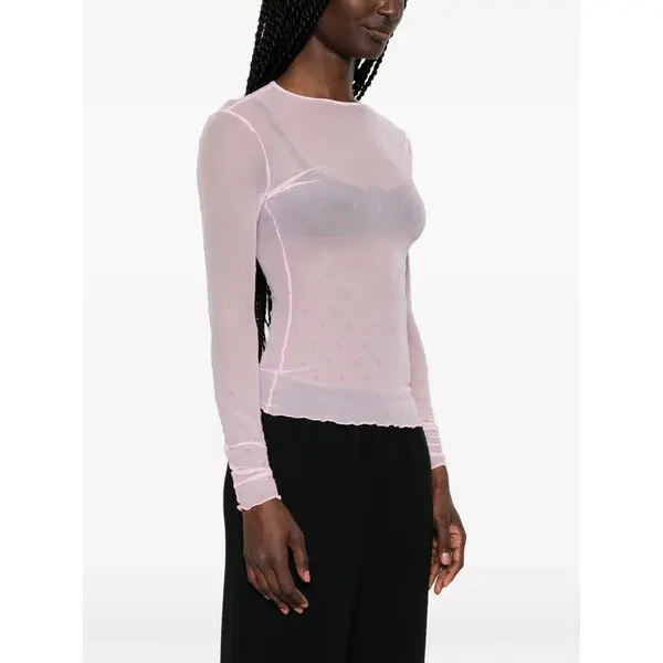 MARINE SERRE Moon Print Sheer Long Sleeve Top
