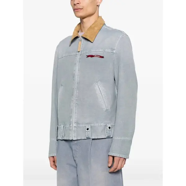 Marni Contrast Collar Zip-up Jacket - Blue