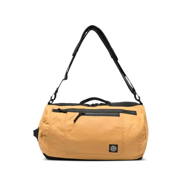 Stone Island Cotton Duffle Bag With Patch Logo - Yellow