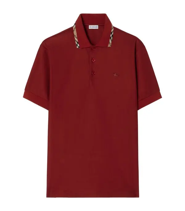 Burberry Cotton Check-trim Polo Shirt - Brown