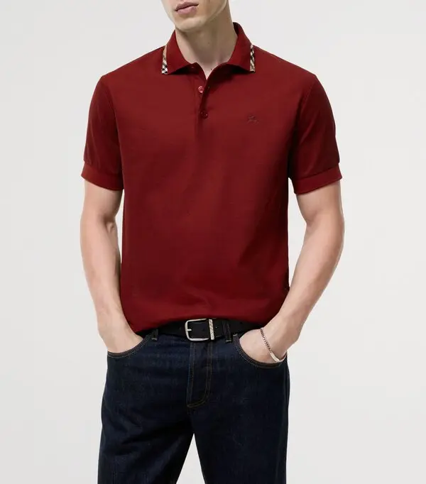 Burberry Cotton Check-trim Polo Shirt
