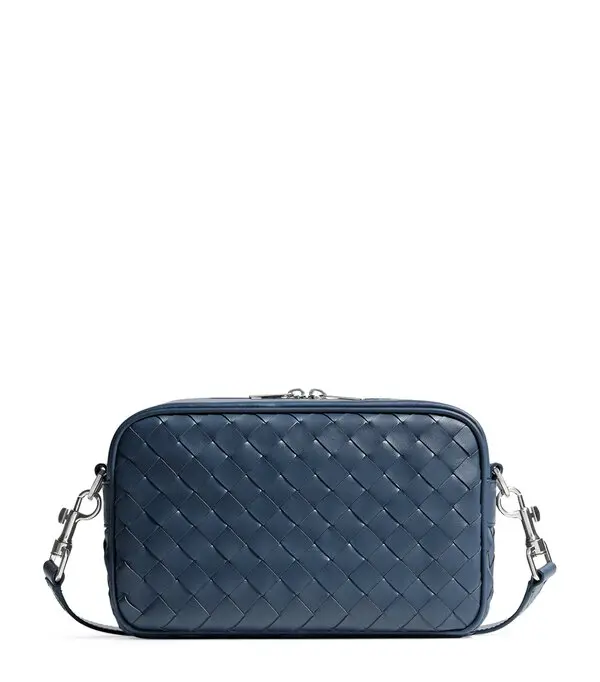 Bottega Veneta Small Leather Intrecciato Camera Bag - Blue