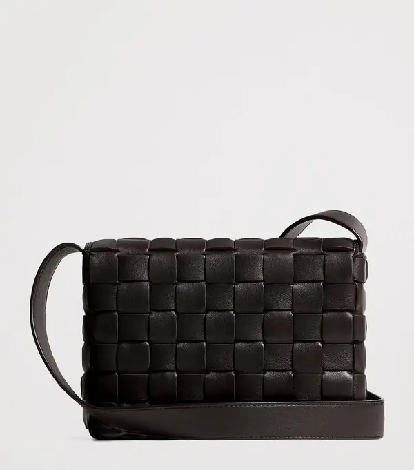 Bottega Veneta Leather Intrecciato Messenger Bag