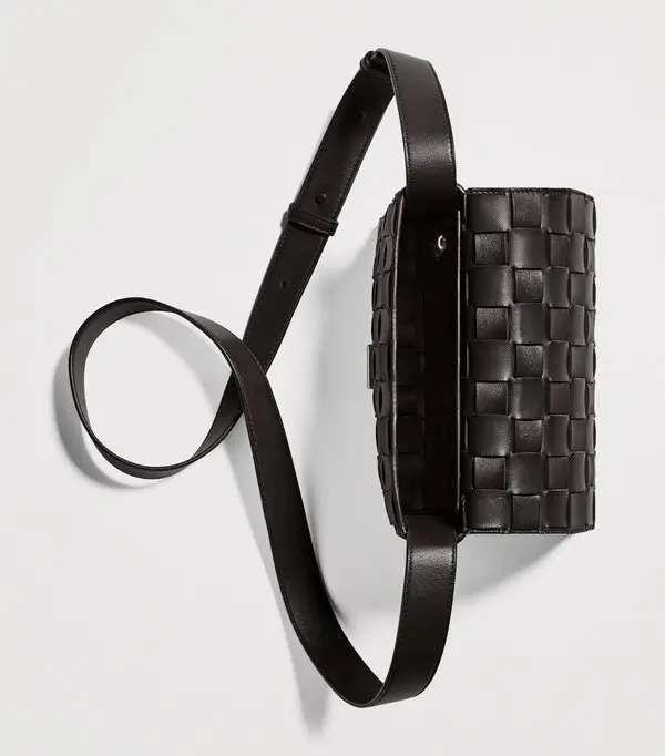 Bottega Veneta Leather Intrecciato Messenger Bag
