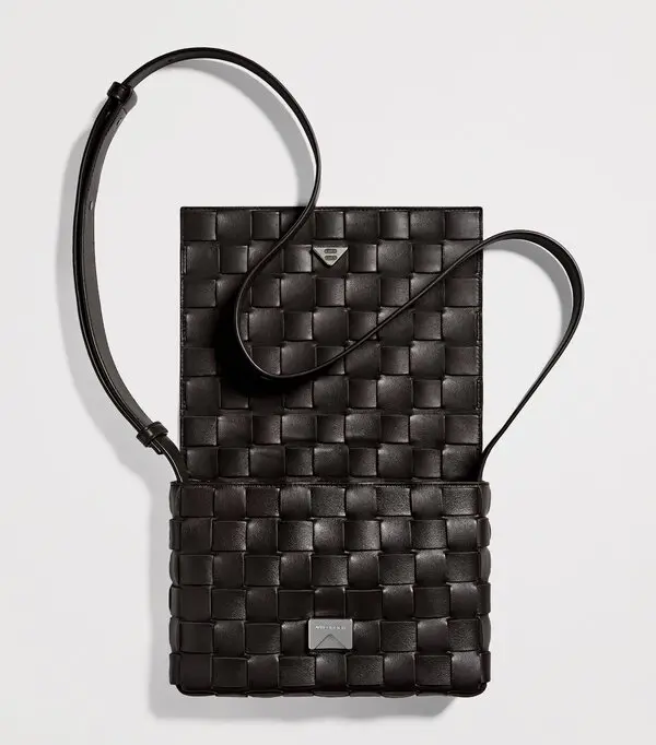 Bottega Veneta Leather Intrecciato Messenger Bag