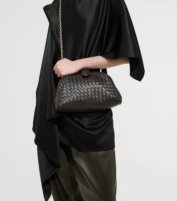 Bottega Veneta Small Leather Lauren 1980 Clutch Bag - Brown